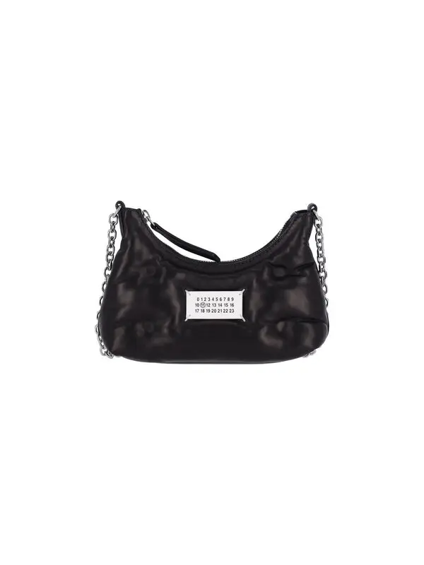 MAISON MARGIELA Mini Quilted Shoulder Bag With Chain Strap - Black