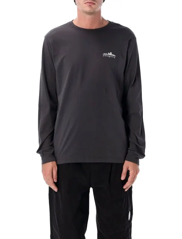 Patagonia Fitz Roy Foothills Organic Cotton Long Sleeve T-shirt For - Nero