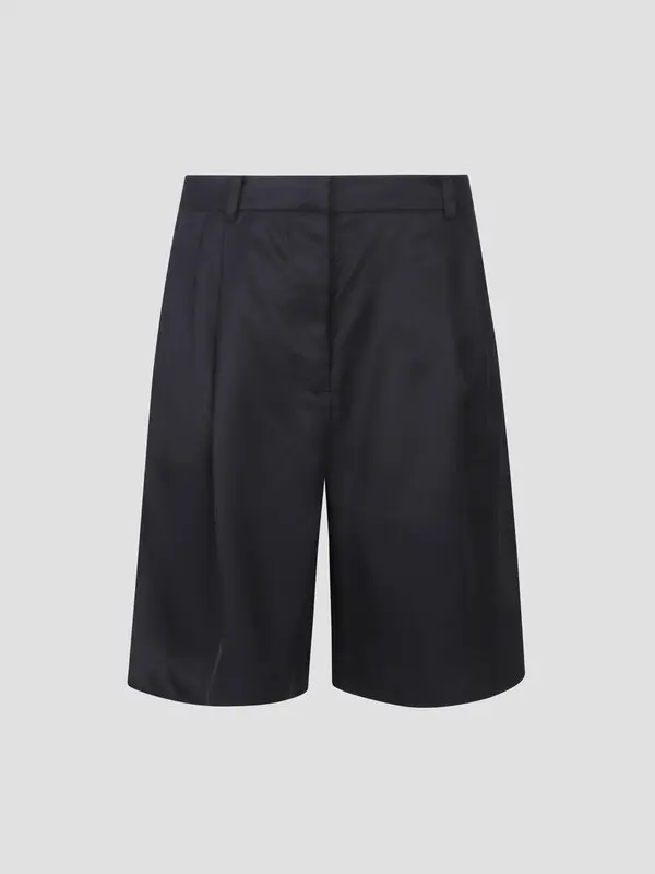 THE FRANKIE SHOP Fluid Twill Bermuda Shorts - Black