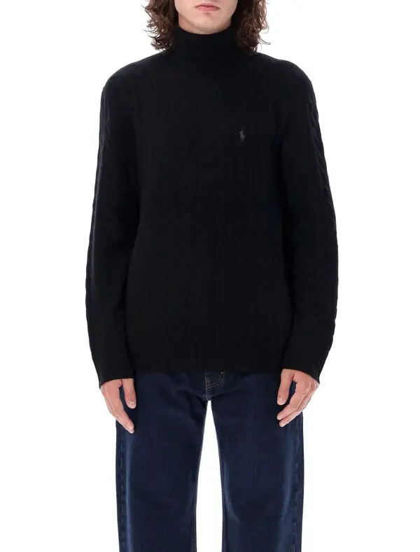 Polo Ralph Lauren Cable-knit Turtleneck Sweater - Nero