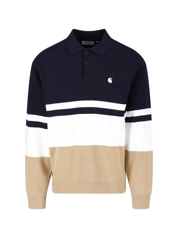 Carhartt Work In Progress Striped Knit Polo Sweater