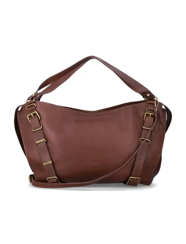 DIESEL® Convertible Shoulder Bag With Buckle Detail - Marrone