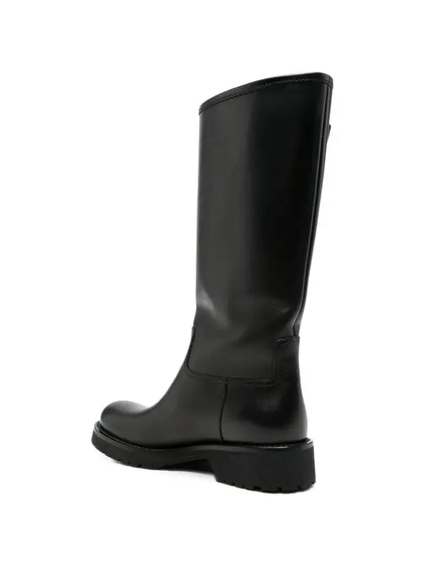 Gucci Web Detail Leather Boots