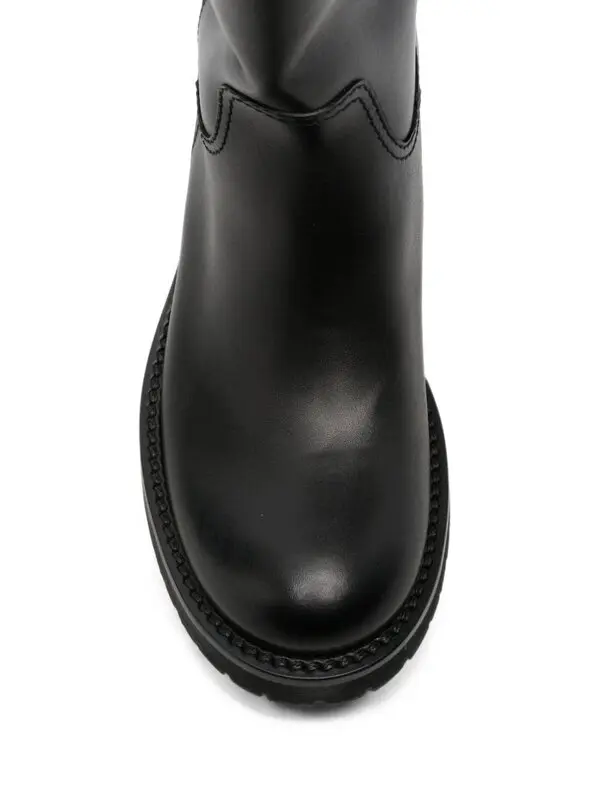 Gucci Web Detail Leather Boots