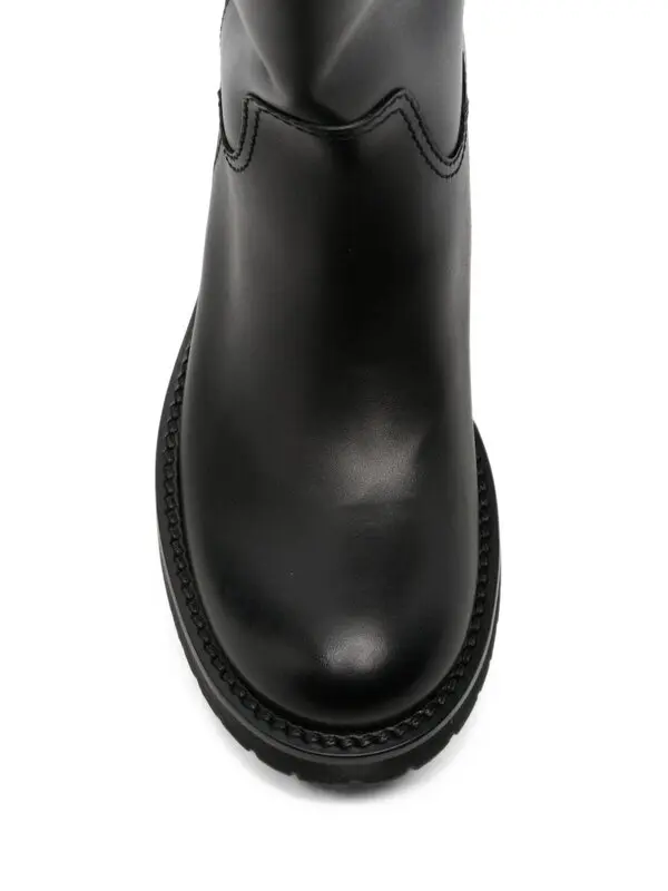 Gucci Web Detail Leather Boots - Multicolor