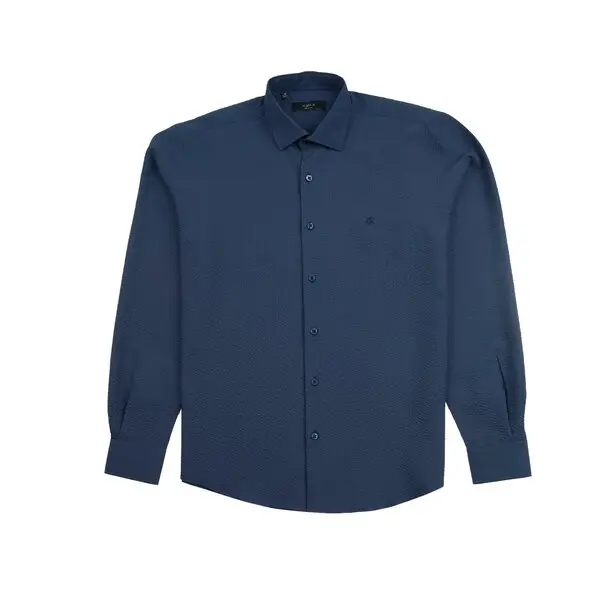 EIGHT X Texture Button Down Shirt Navy