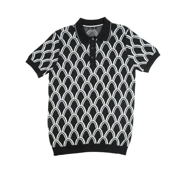 EIGHT X Arc Jacquard Knit Short Sleeve Polo