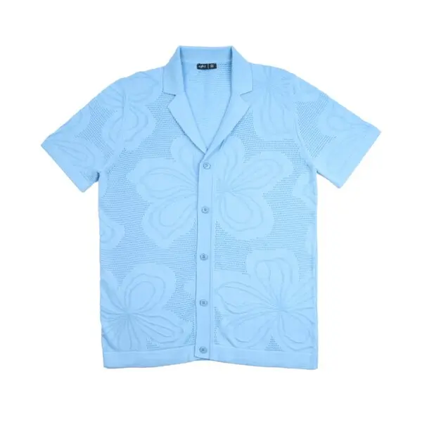EIGHT X Lily Jacquard Knit Short Sleeve Shirt Light