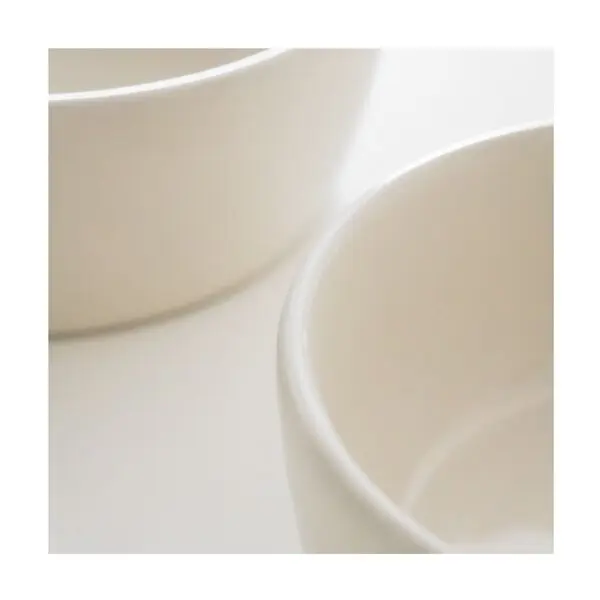 OLIVER'S LIFE & STYLE Ceramic Dog Food Bowl Set, Two Bowls - White