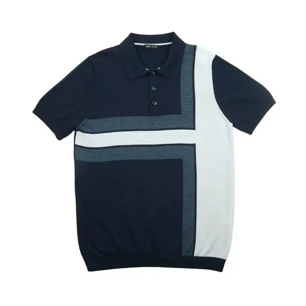 EIGHT X Alignment Short Sleeve Knit Polo Navy / White