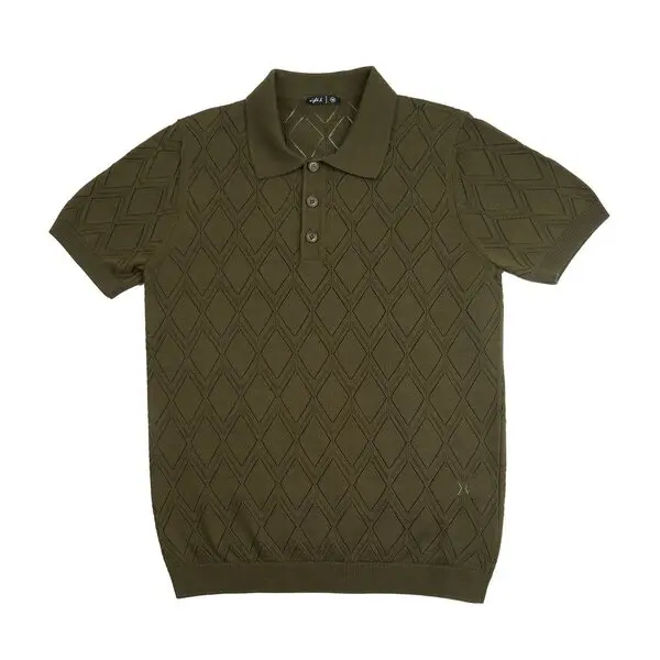 EIGHT X Prism Short Sleeve Knit Polo Olive