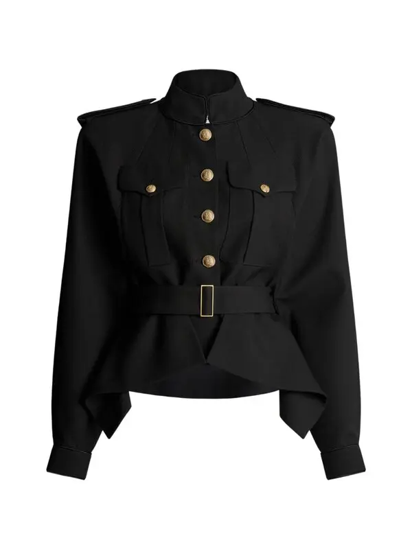 Balmain Wool Belted Jacket - Multicolor