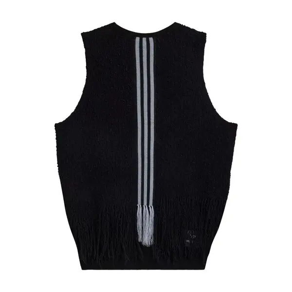 Adidas X Y-3 Knitted 3-stripes Fringy Vest Asia Sizing 'black Light Solid Grey