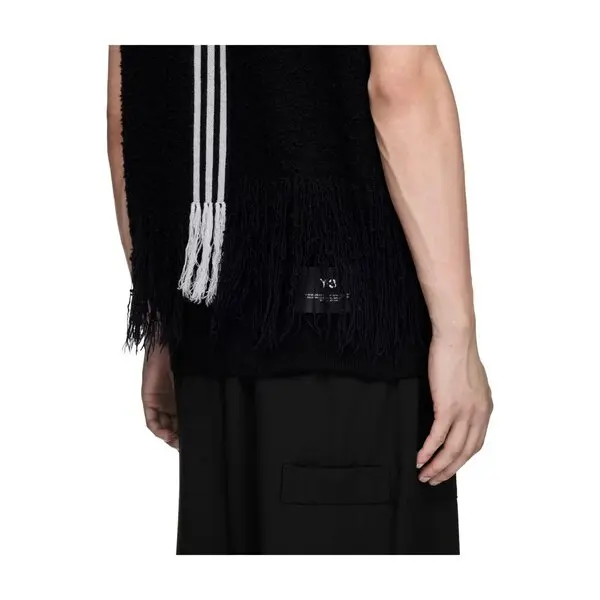 Adidas X Y-3 Knitted 3-stripes Fringy Vest Asia Sizing 'black Light Solid Grey