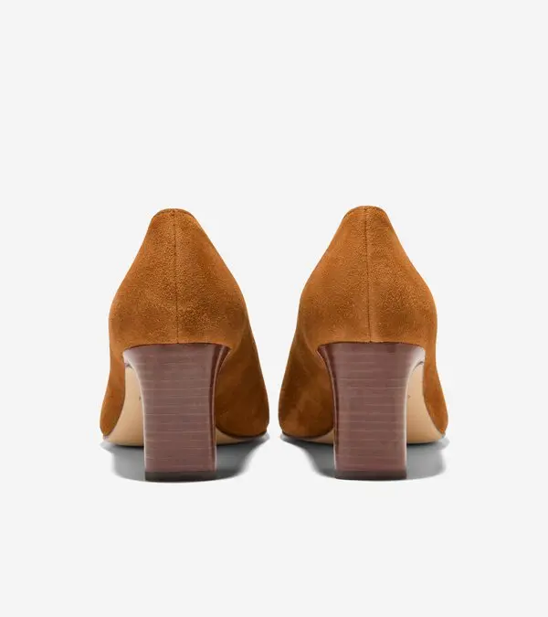 Cole Haan Blanche Snip Toe Pumps - Tobacco-stacked Heel