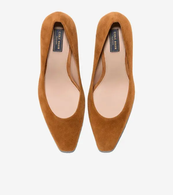 Cole Haan Blanche Snip Toe Pumps - Tobacco-stacked Heel