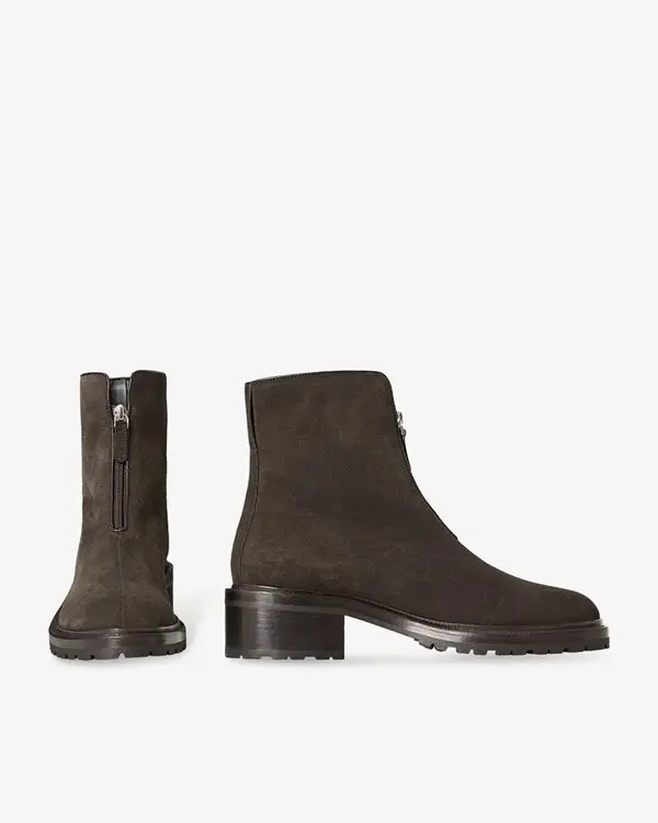 THE ROW Hike Sporty Suede Zip Boots - Brown