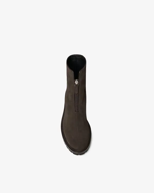 THE ROW Hike Sporty Suede Zip Boots - Brown