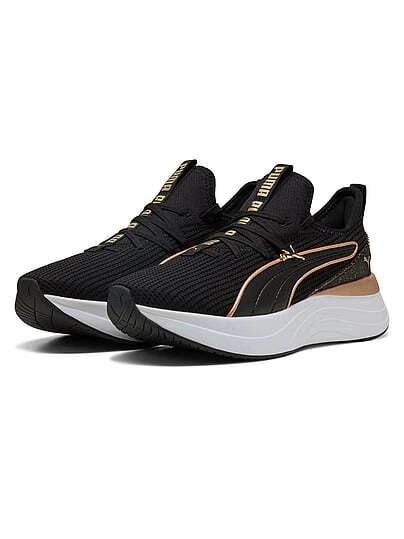 Pink Puma Softride Sabrina Polished Chrome Sneakers - Black
