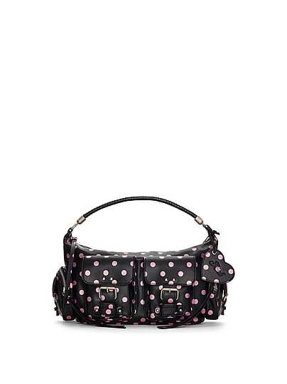 Pink Multi-pocket Shoulder Bag - Print