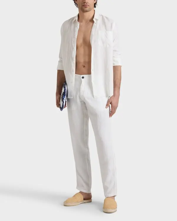 Vilebrequin Linen Pants Straight Solid Pant Panache