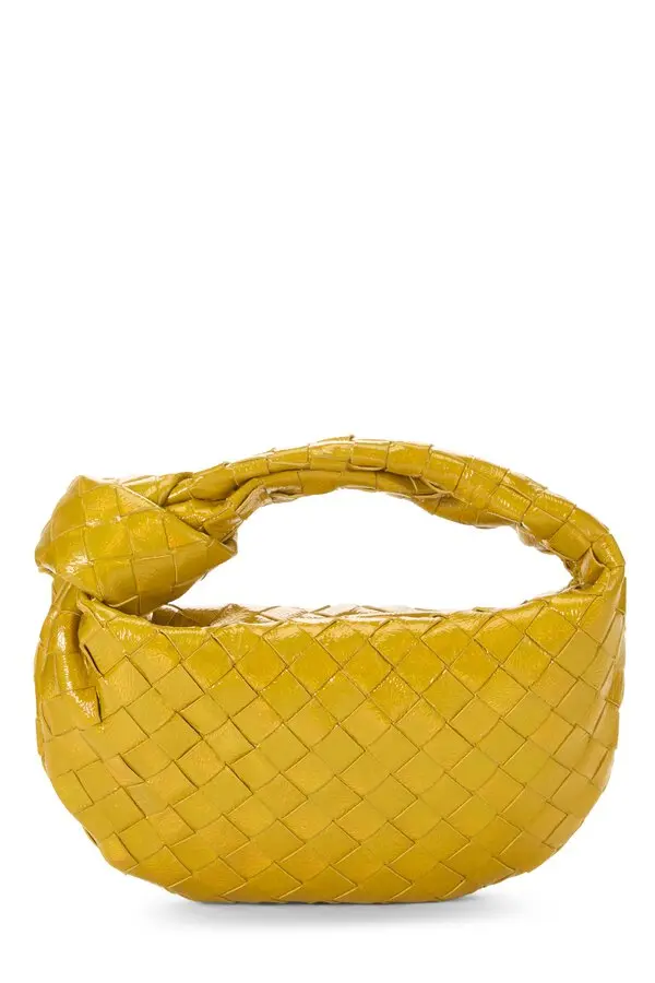 Bottega Veneta Patent Intrecciato Jodie Mini - Yellow