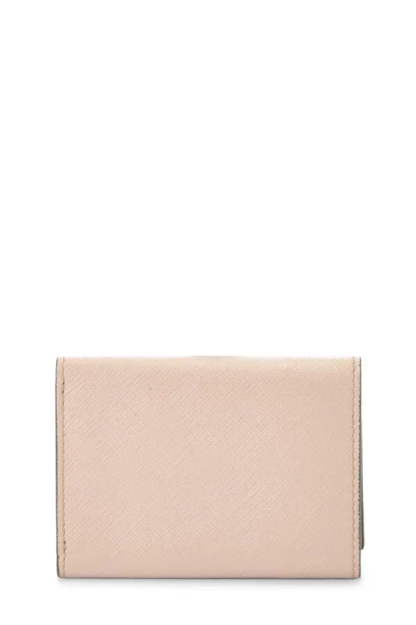Prada Pink & Grey Saffiano Compact Wallet