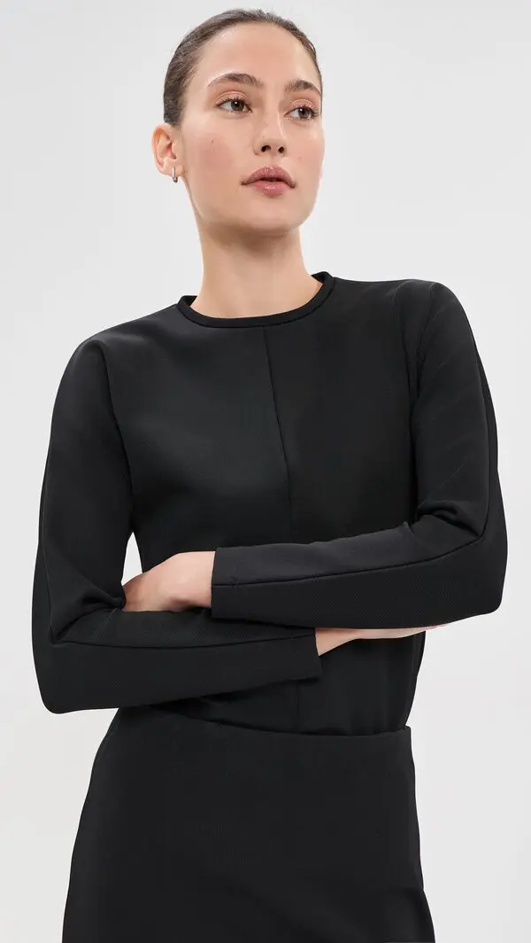 Tibi Luxe Crepe Knit Dolman Top