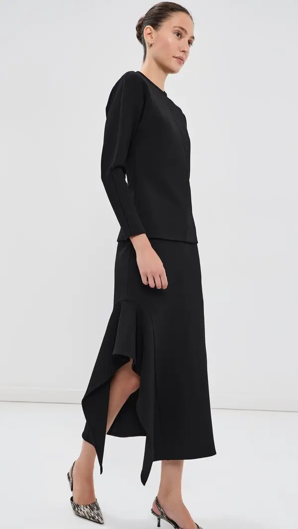 Tibi Luxe Crepe Knit Dolman Top