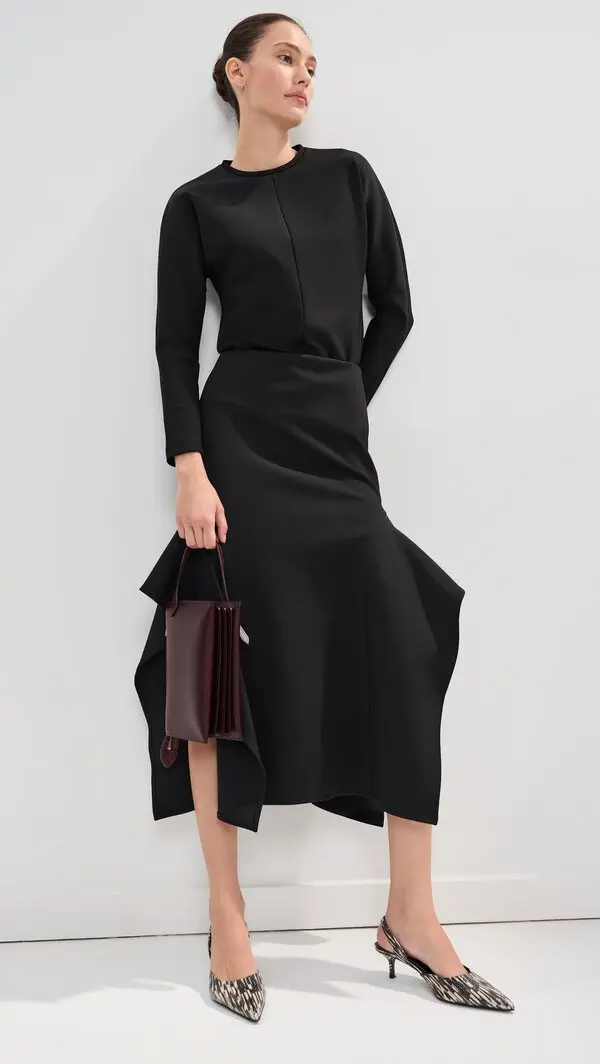 Tibi Luxe Crepe Knit Dolman Top