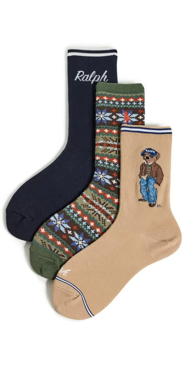 Polo Ralph Lauren Pre-fall Bear Socks 3-pack
