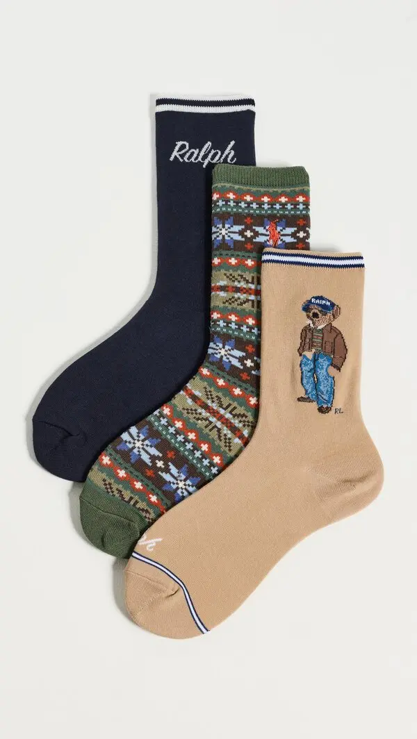 Polo Ralph Lauren Pre-fall Bear Socks 3-pack