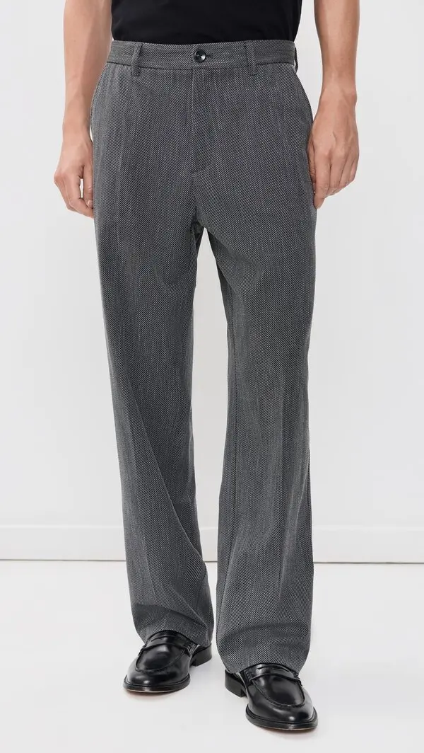 LES DEUX Herringbone Tailored Pants
