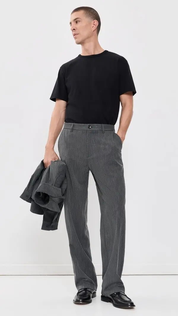 LES DEUX Herringbone Tailored Pants