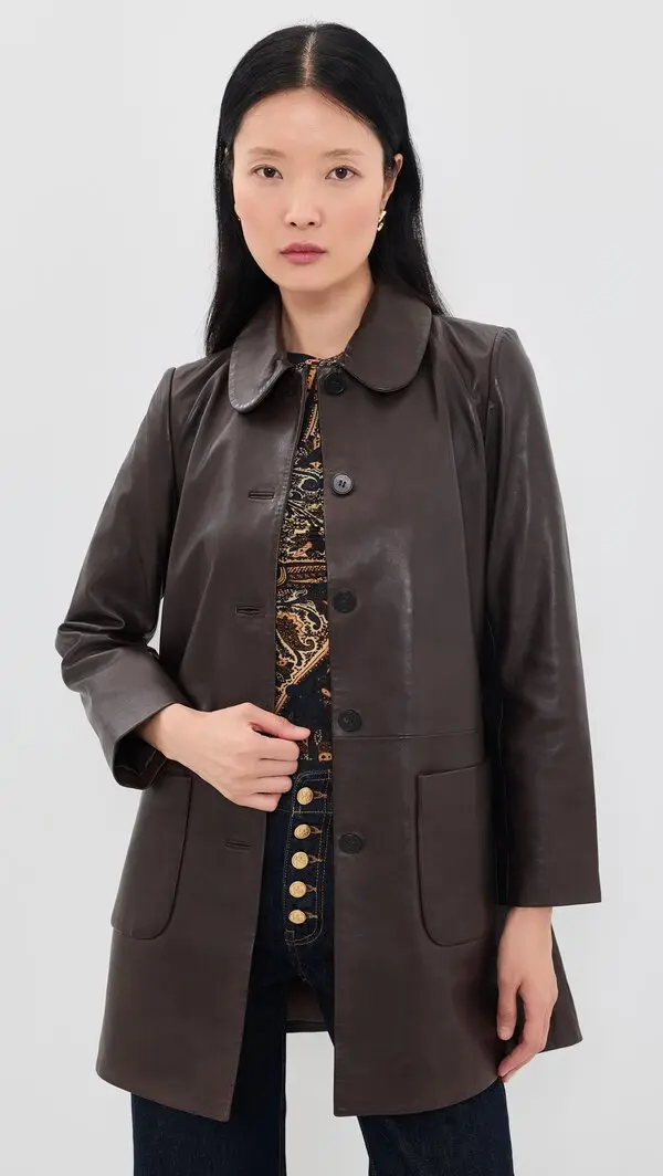 Ba&sh Madie Leather Coat
