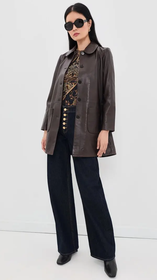 Ba&sh Madie Leather Coat