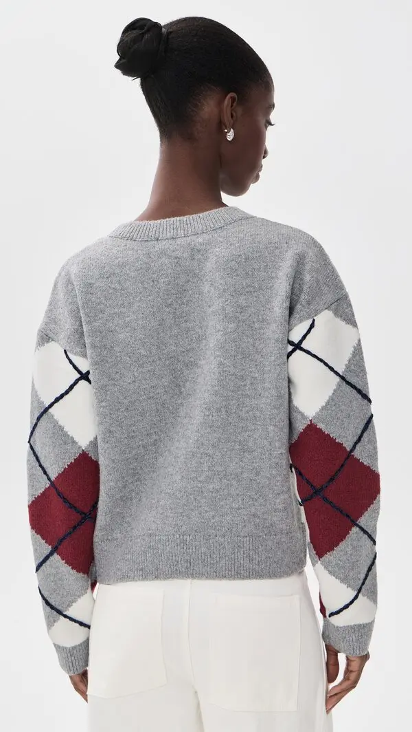 English Factory Argyle Whipstitch Knit Sweater