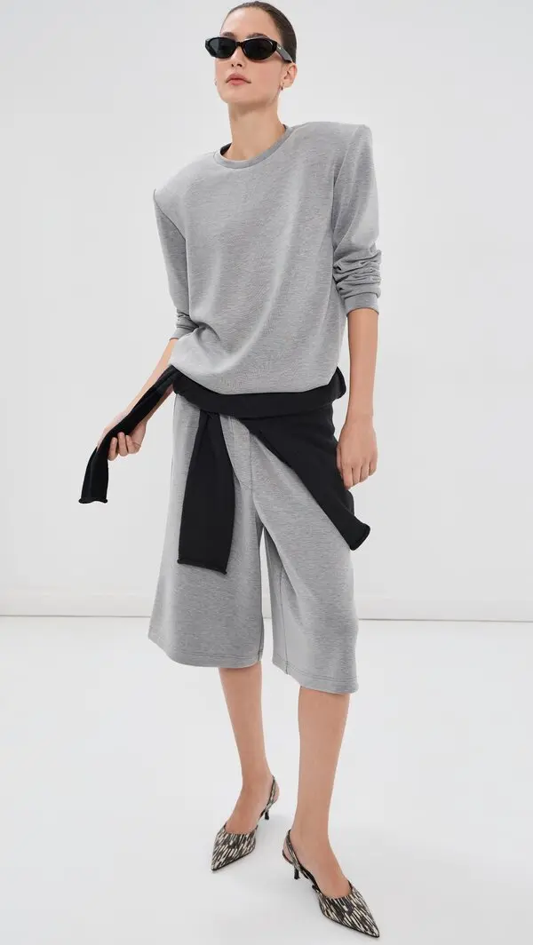Tibi Feather Weight Viscose Neoprene Relaxed Shorts
