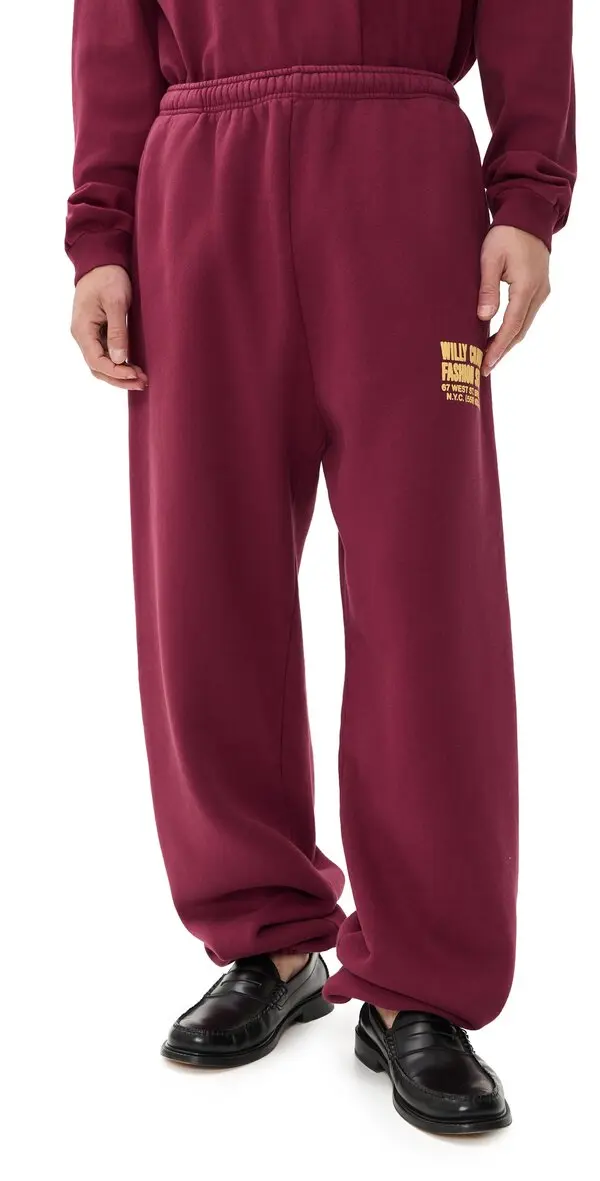 WILLY CHAVARRIA Fashion Services Buff Sweatpants - Bordeaux