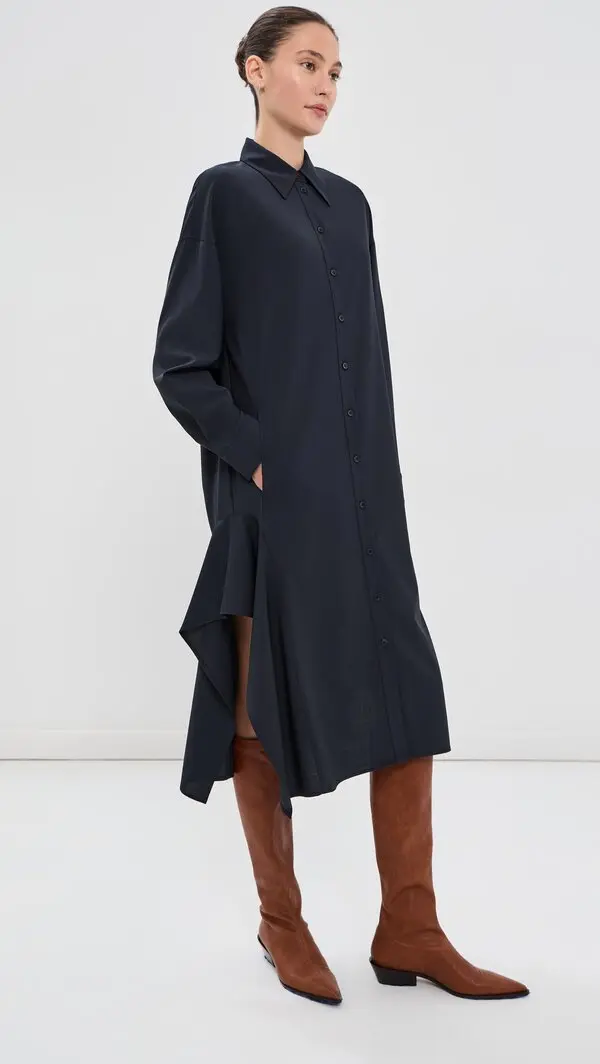 Tibi Tropical Wool Shirtdress