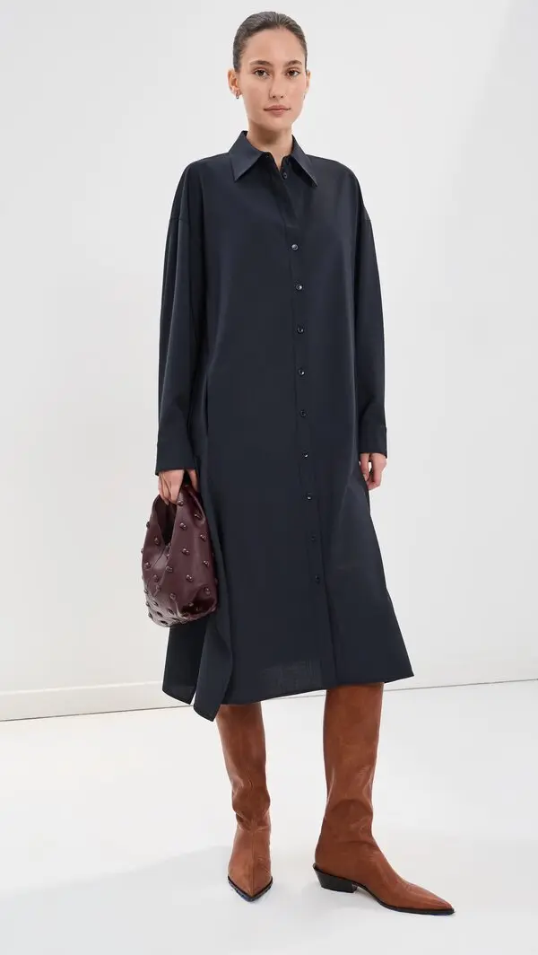 Tibi Tropical Wool Shirtdress