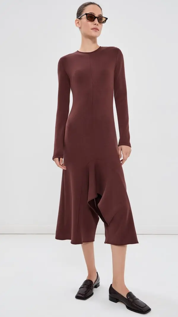 Tibi Feather Weight Neoprene Drape Dress