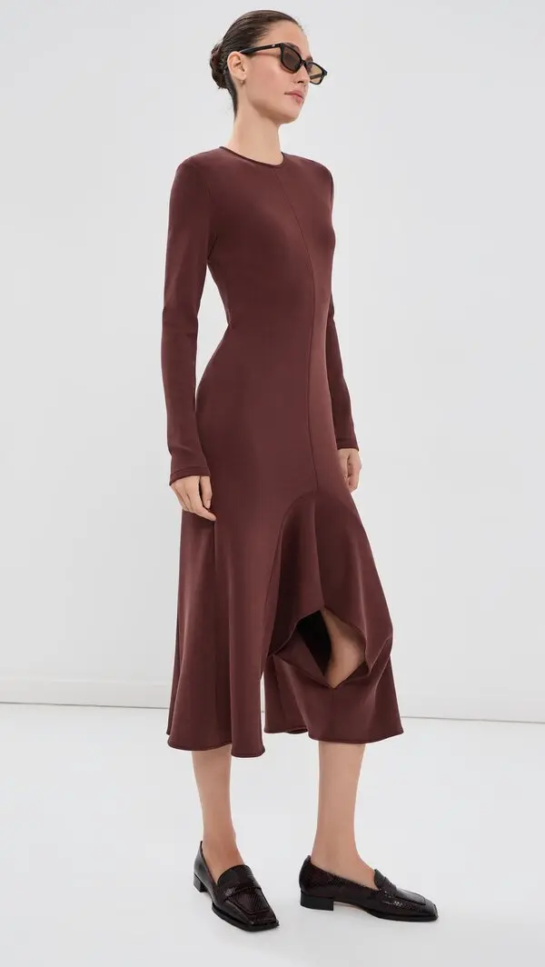Tibi Feather Weight Neoprene Drape Dress