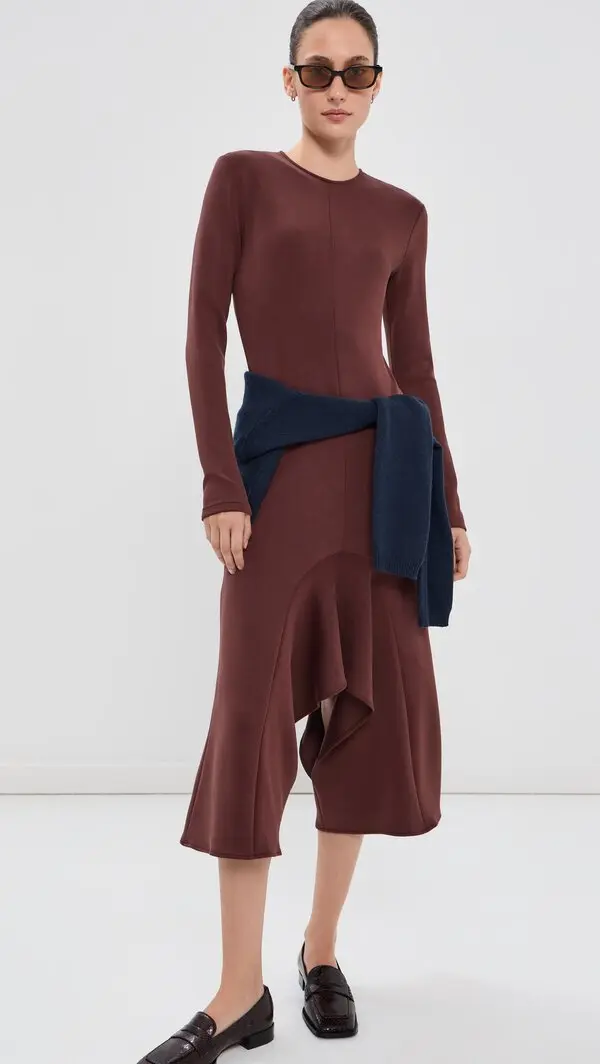 Tibi Feather Weight Neoprene Drape Dress