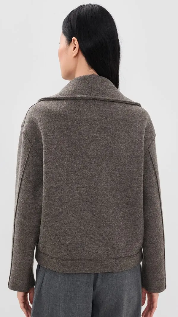 Harris Wharf London Wool Funnel Biker Jacket