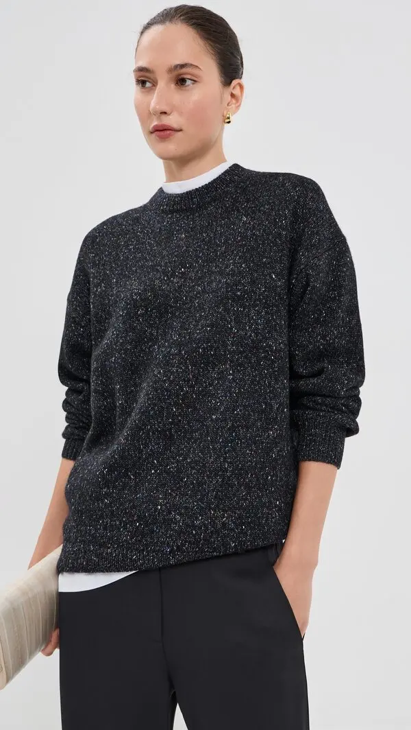 Tibi Speckled Easy Crewneck Pullover