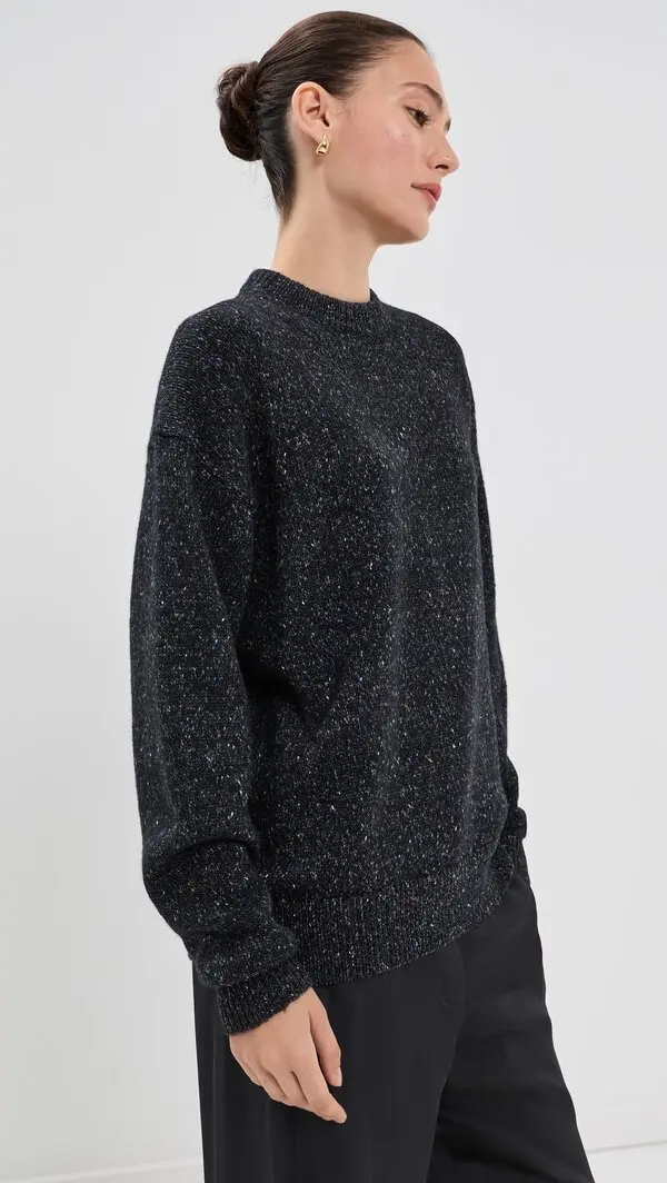 Tibi Speckled Easy Crewneck Pullover