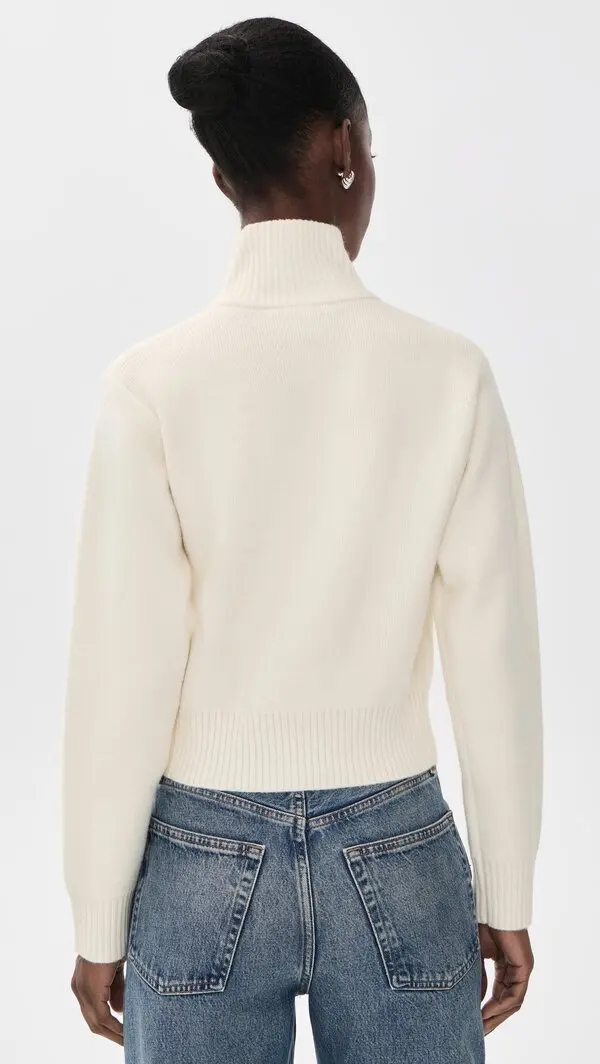 English Factory Zip-up Funnel Neck Knit Jacket