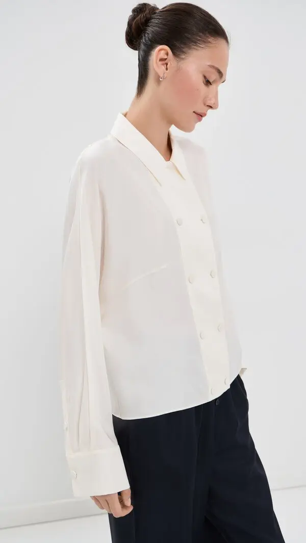 RÓHE Double Breasted Silk Top