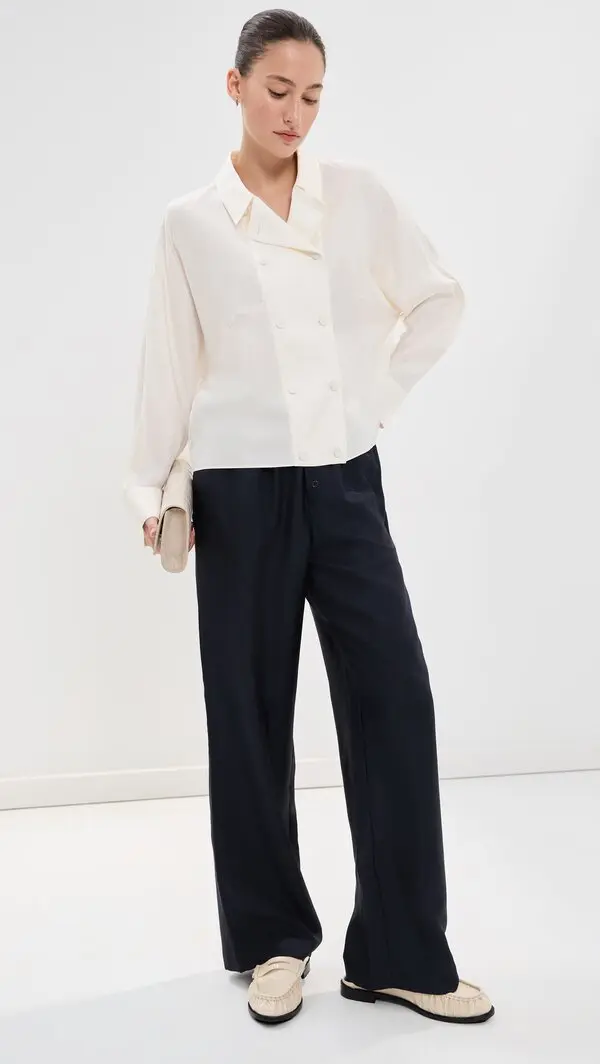 RÓHE Double Breasted Silk Top